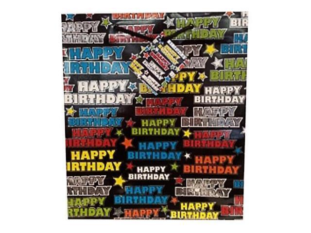 Click here for Ozcorp Happy Birthday Gift Bag (Black) - Large prices