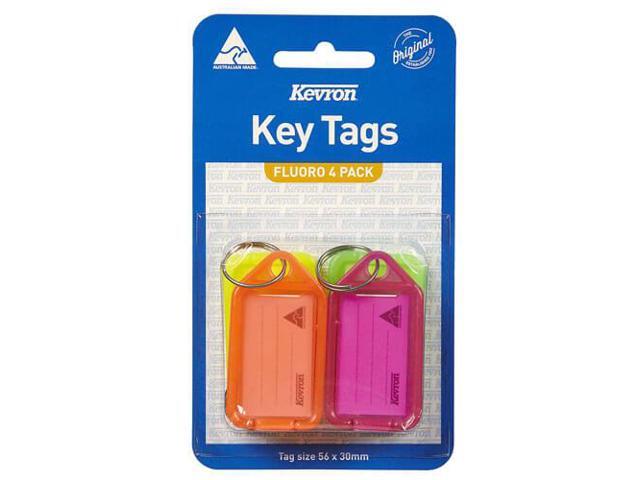Click here for Kevron Key Tags 4pk (56x30mm) - Fluoro Colours prices