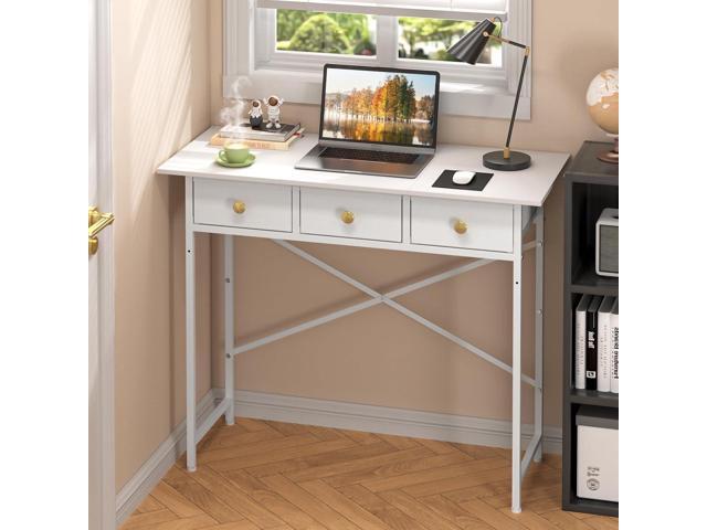 Click here for White Writing Desk with 3 Drawers for Bedroom  37.... prices