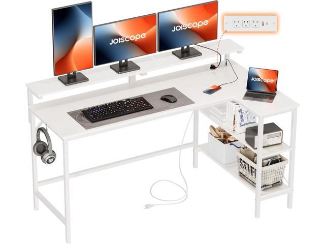 Click here for JOISCOPE L Shaped Large Gaming Desk with Shelves a... prices