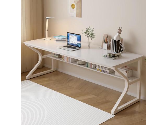 Click here for Extra Long Desk with Bookshelf - 71 Double Long Wr... prices