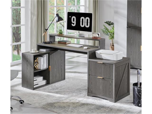 Click here for JXQTLINGMU 67 Modern L Shaped Desk with Storage Ca... prices