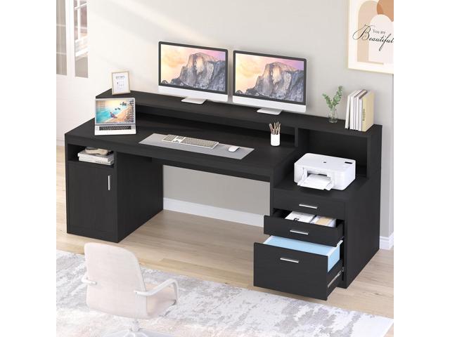 Click here for Computer Desk with 3 Drawer & Storage Shelves  Hom... prices