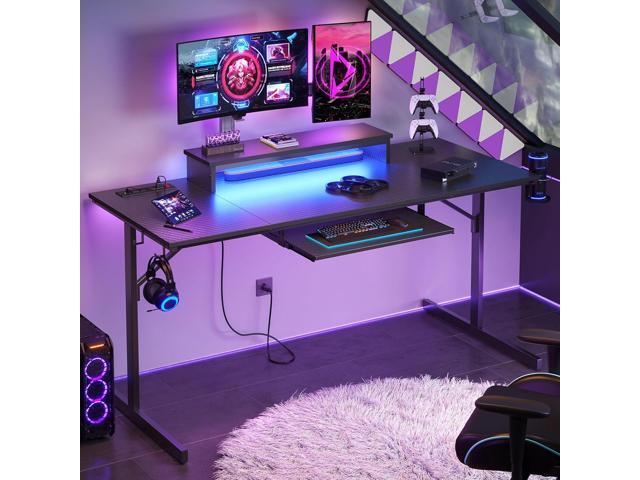 Click here for Bestier 63 Inch Gaming Desk with Power Outlets & L... prices