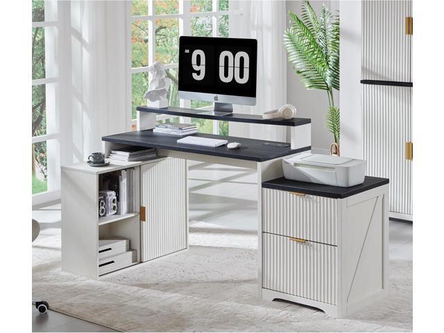 Click here for JXQTLINGMU 67 Modern L Shaped Desk with Storage Ca... prices