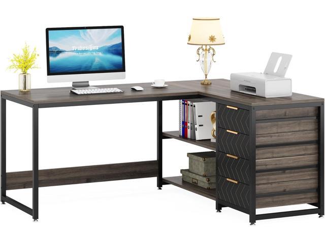 Click here for LITTLE TREE 59-Inch L Shaped Desk with Drawers  La... prices
