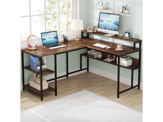 Click here for Tribesigns L Shaped Desk with Shelves  59 Reversib... prices