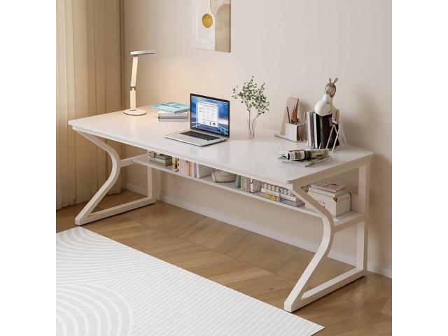 Click here for Extra Long Desk with Bookshelf - 63 Double Long Wr... prices