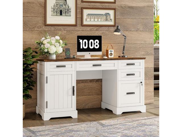 Click here for Alohappy 55 Farmhouse Executive Desk  Home Office... prices