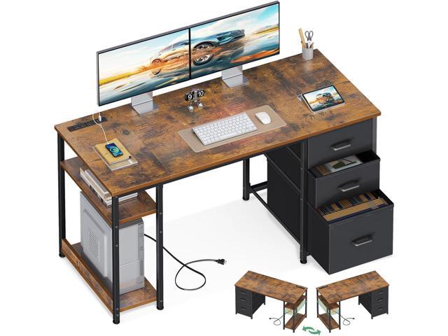 Click here for AODK 51 Inch Computer Desk with Fabric Drawers & U... prices