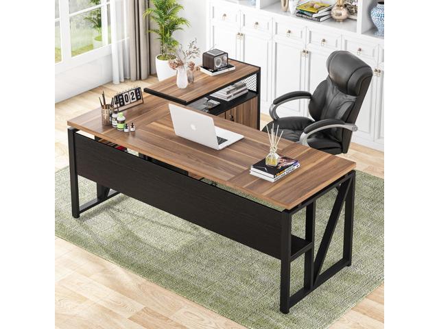 Click here for Tribesigns 63 L Shaped Desk with Drawer Cabinet  E... prices