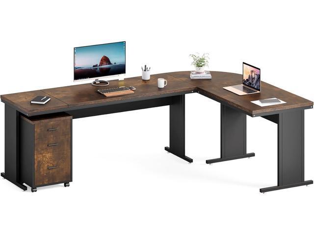 Click here for LITTLE TREE 83 Inch L-Shaped Office Desk with Draw... prices