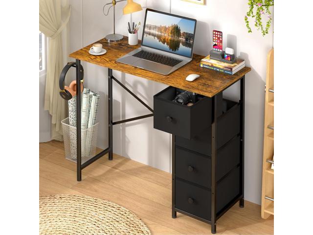 Click here for Computer Desk with 4 Fabric Drawers  35.4 Inch Sma... prices
