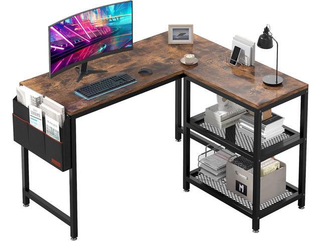 Click here for VECELO L Shaped Computer Desk with Storage Shelves... prices