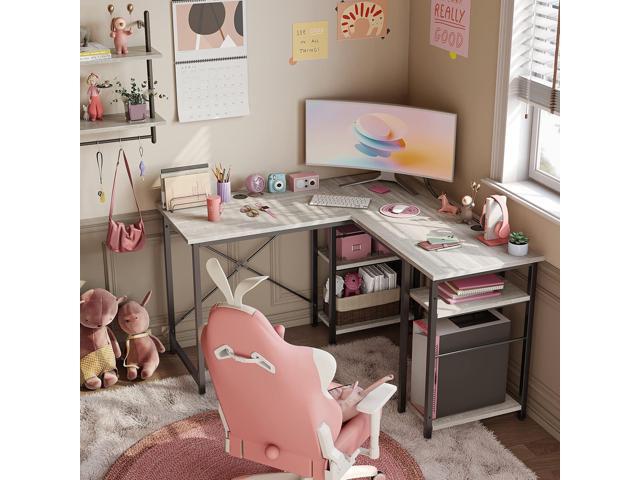 Click here for Bestier L Shaped Desk with Shelves 75 Inch Reversi... prices
