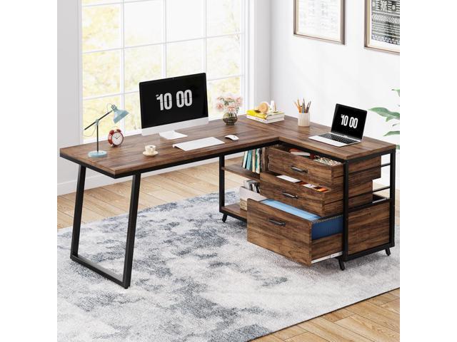 Click here for Tribesigns L-Shaped Computer Desk with 3 Drawers... prices
