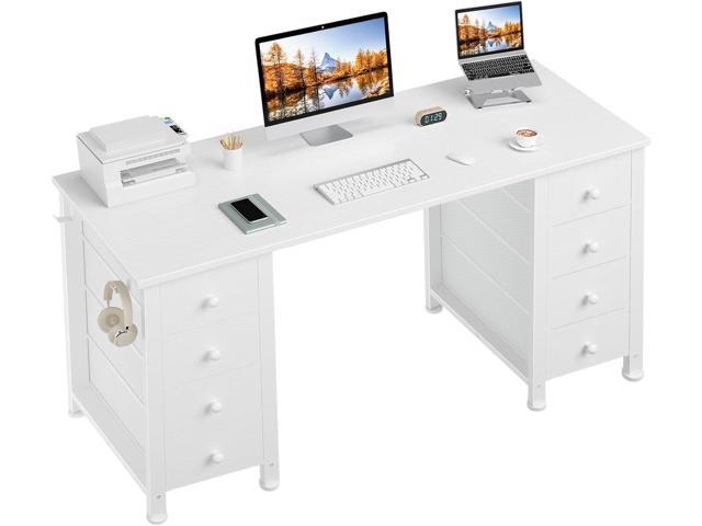 Click here for White Computer Desk with Drawers for Storage - 55... prices