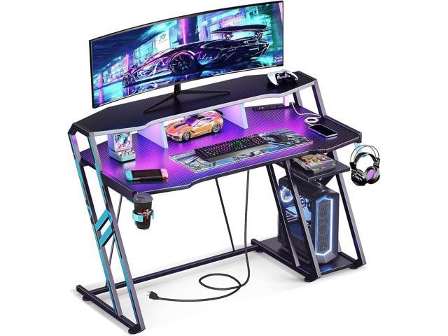 Click here for MOTPK Gaming Desk with Power Outlet & LED Lights... prices