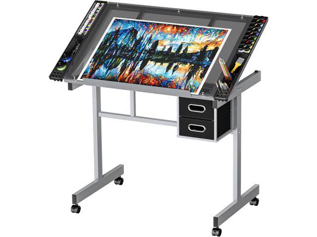 Click here for ZENY Drafting Table on Wheels with Storage Drawers... prices