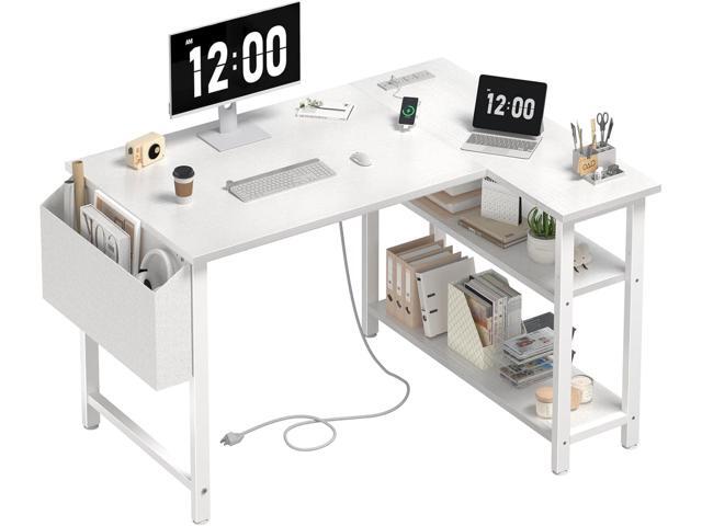 Click here for DLisiting White L Shaped Computer Desk with Power... prices