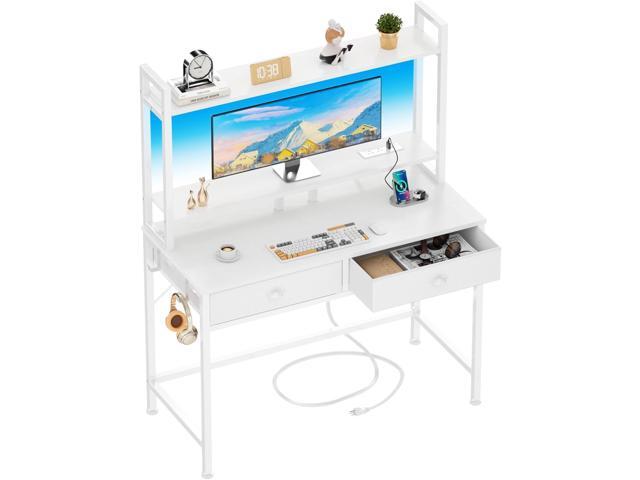 Click here for Furologee Small White Desk with Drawers  40 Inch H... prices