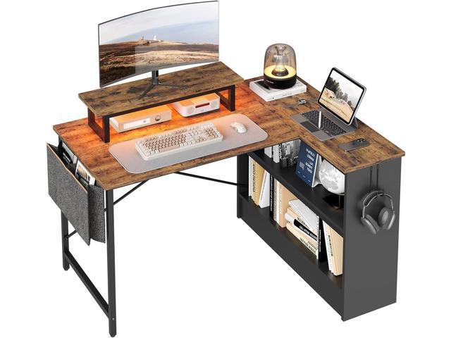 Click here for Bestier Small L Shaped Desk with LED Lights  42 Re... prices