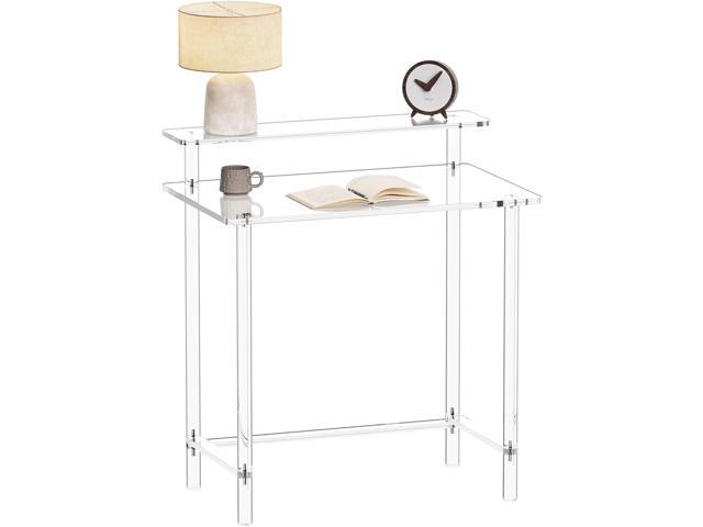 Click here for Eglaf Acrylic Desk - Home Office Desk with Monitor... prices