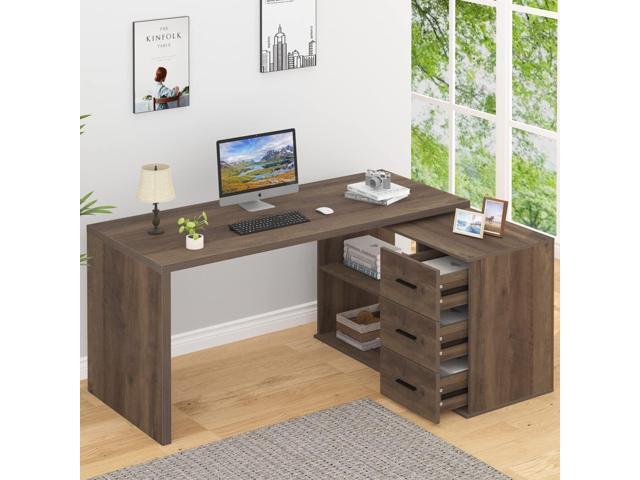 Click here for HSH L Shaped Desk with Storage Cabinet  Wood L Sha... prices