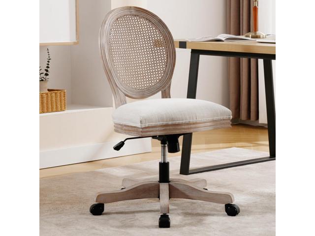 Click here for LukeAlon Rattan Back Linen Office Chair  Adjustabl... prices
