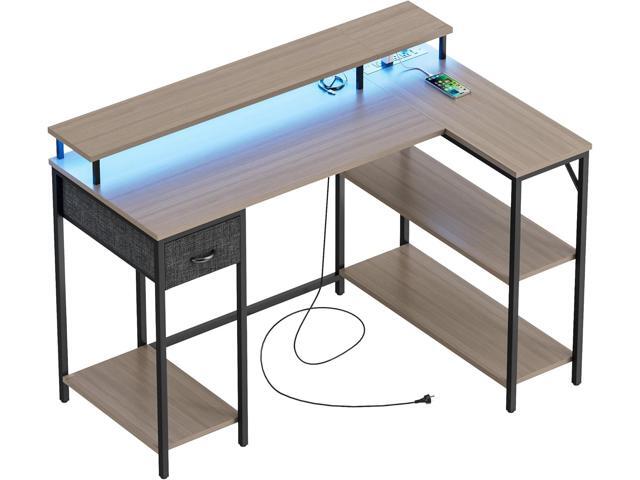 Click here for Homall L Shaped Gaming Desk with LED Lights & Powe... prices