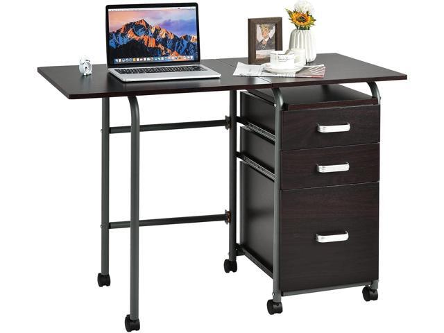 Click here for Tangkula Folding Computer Desk with 3 Storage Draw... prices