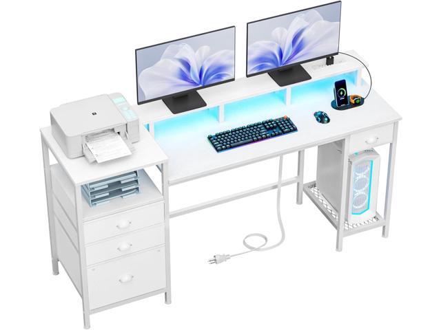 Click here for Furologee White Computer Desk with 4 Drawers  60 L... prices