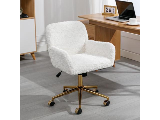 Click here for Goujxcy Faux Fur Home Office Chair  Upholstered El... prices