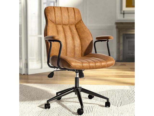 Click here for Brown Leather Desk Chair  Vintage Desk Chair with... prices