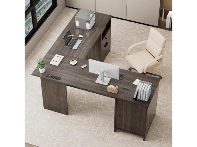 Click here for MU L Shaped Desk with File Drawer  60 Inch Corner... prices