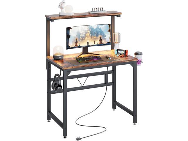 Click here for TREETALK Gaming Desk with Power Outlets & LED Stri... prices