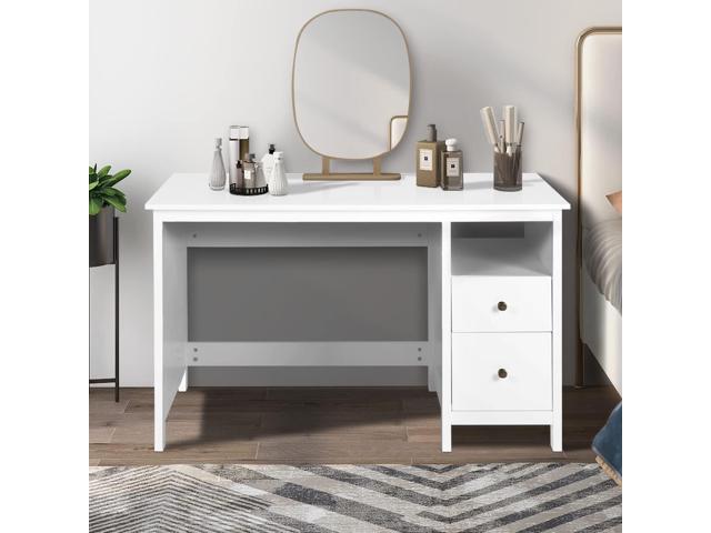 Click here for Vikiullf White Writing Desk with Drawers - 47 Mode... prices