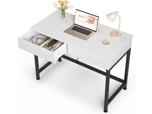 Click here for Mexin Small White Desk with 2 Wooden Drawers  40 I... prices