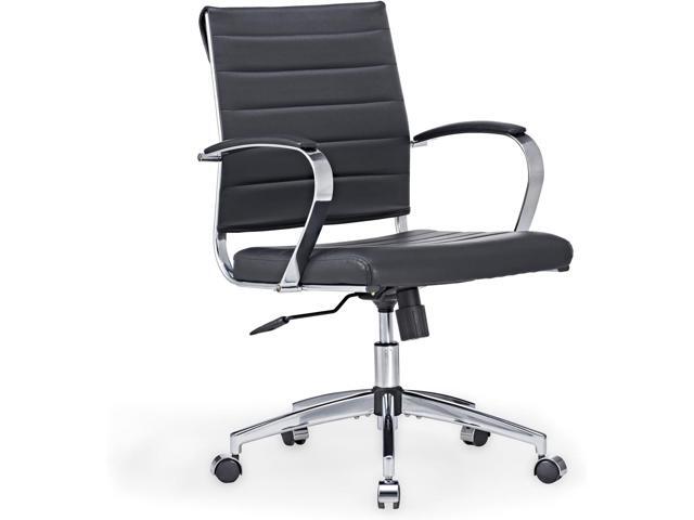 Click here for Mid-Century Modern Black Leather Office Chair with... prices