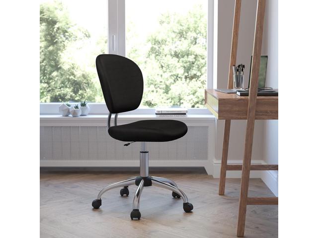 Click here for EMMA + OLIVER Mid-Back Black Mesh Padded Swivel Ta... prices