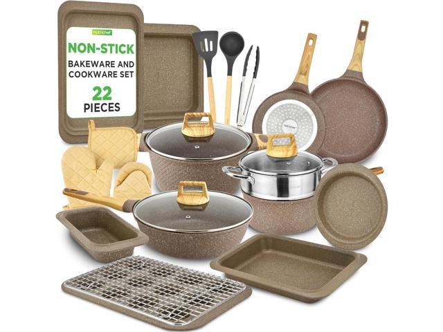 Click here for Nutrichef 22-Piece Maroon Marble Non-Stick Cookwar... prices