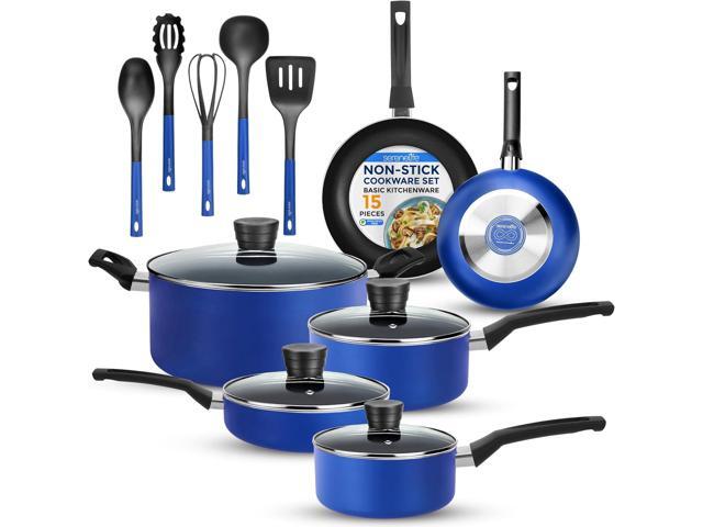 Click here for SereneLife 15-Pc Blue Cookware Set - Non-Stick  He... prices