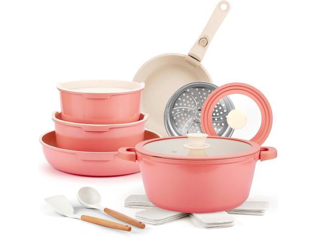 Click here for IKTU Ceramic Pots and Pans Set Non Stick Pink  19... prices