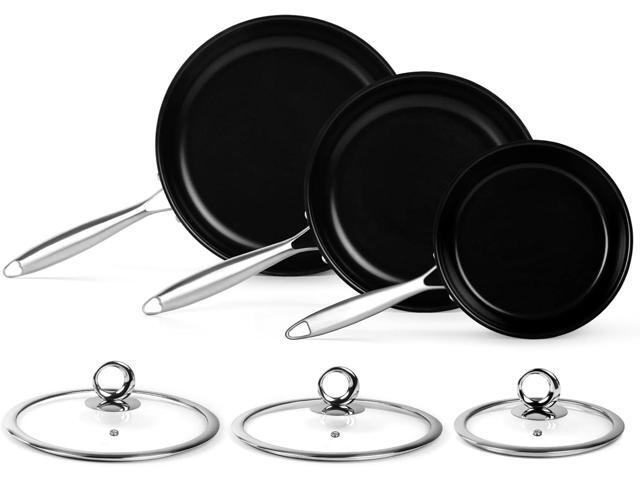 Click here for Stainless Steel Frying Pan Set with Lids  6 Pieces... prices