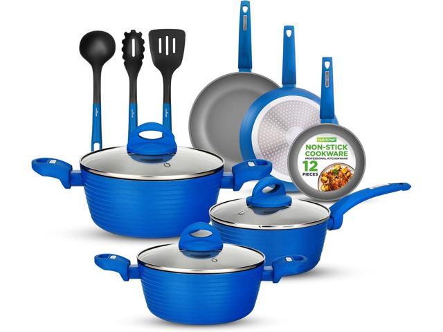 Click here for NutriChef 12-Pc Blue Nonstick Cookware Set - Profe... prices
