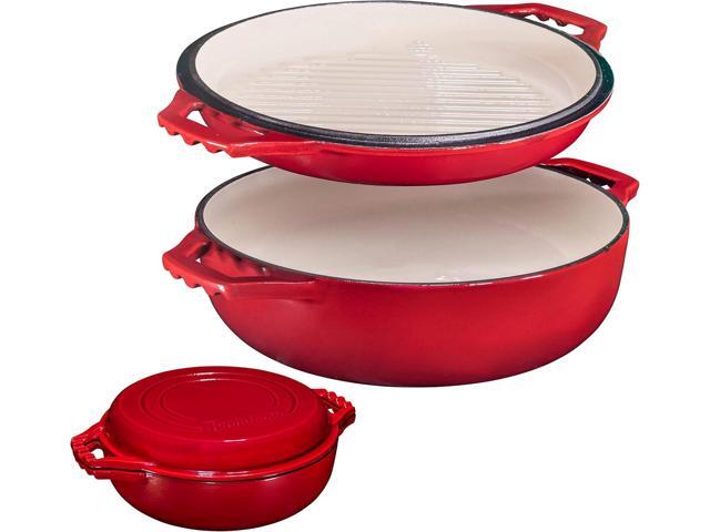 Click here for Bruntmor 2-in-1 Pre-Seasoned Cast Iron Pan Cocotte... prices