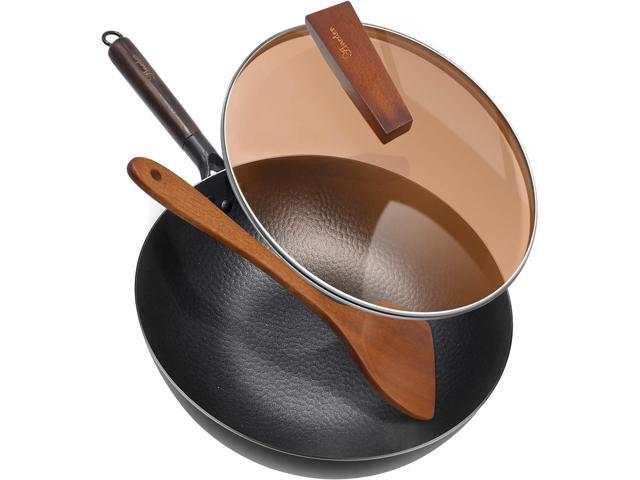 Click here for Carbon Steel Wok Pan with Lid & Wood Spatula  12.5... prices