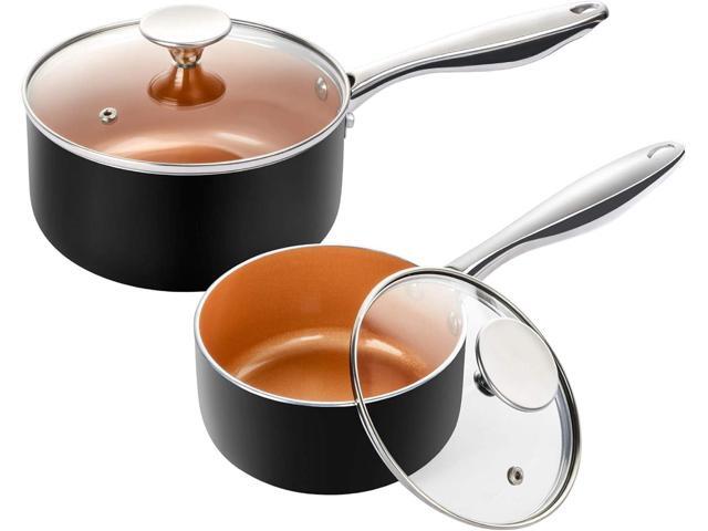 Click here for MICHELANGELO Nonstick 1Qt & 2Qt Copper Sauce Pan S... prices