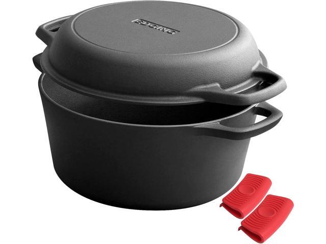 Click here for 2-in-1 Pre-Seasoned Cast Iron Dutch Oven Pot with... prices