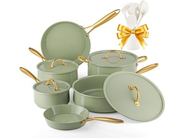 Click here for Ceramic Cookware Set - VONIKI Pots and Pans Set No... prices